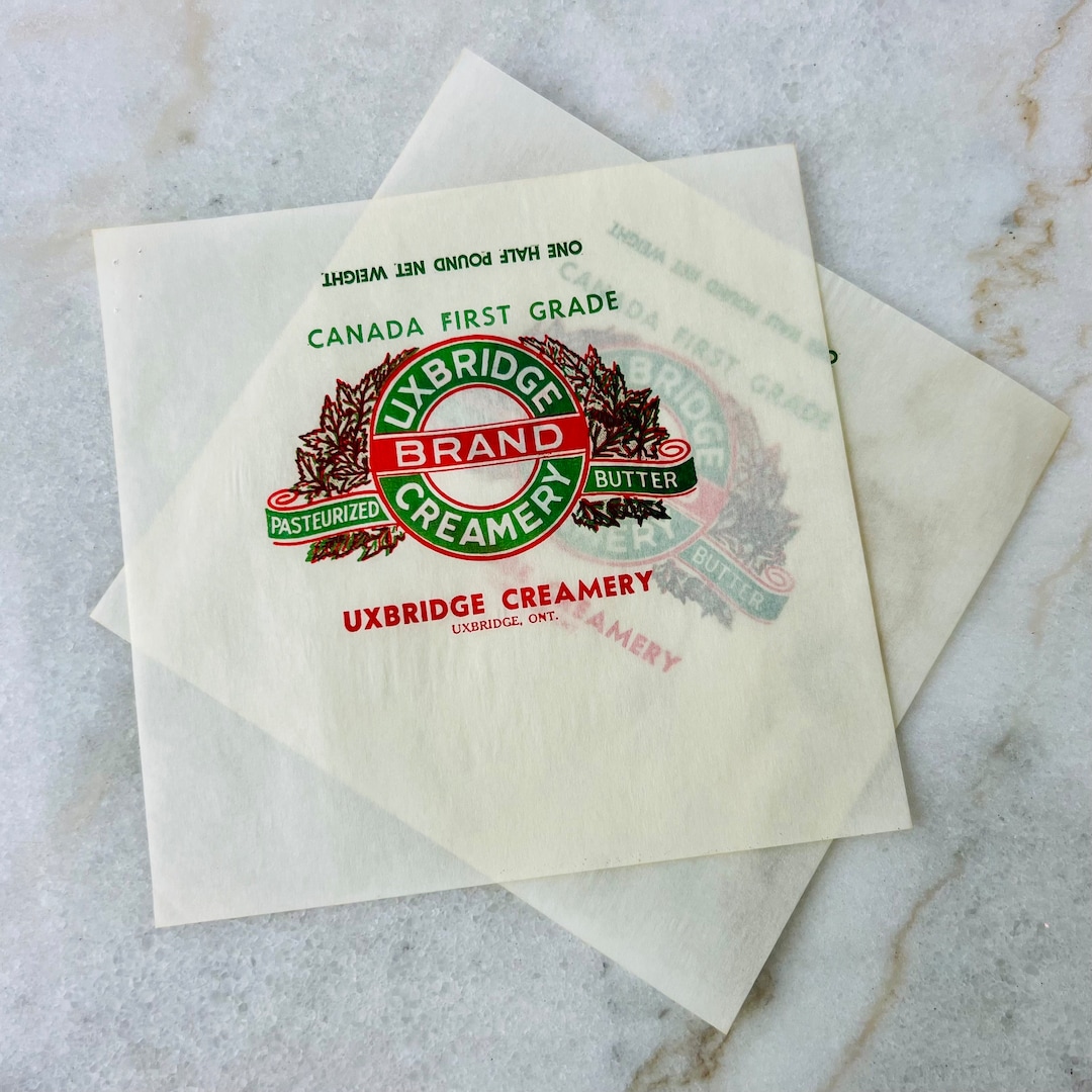 Vintage Original Dairy Butter Wrapper, Set of 2, Glassine Wrappers, New ...