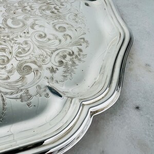 Antique 1940s Marlboro Silverplate Serving Tray, 14 Round, Chippendale ...
