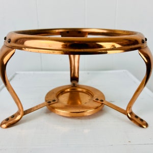 Vintage Copper Chafing Dish, Copper Food Warmer, Hot Pot Stand, Copper ...