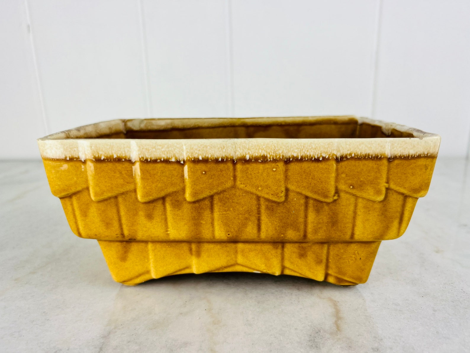 Cookson Pottery (USA) Ceramic Planter, Art Deco Vintage Plant Pot, Gold ...