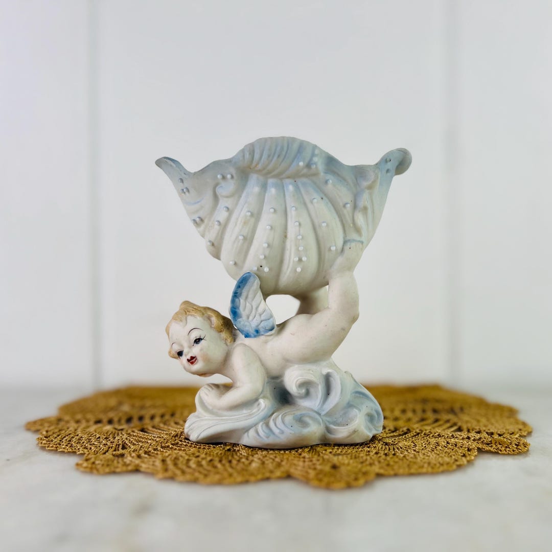 Vintage 1940s Occupied Japan Cherub Planter Featuring Winged Cherub ...