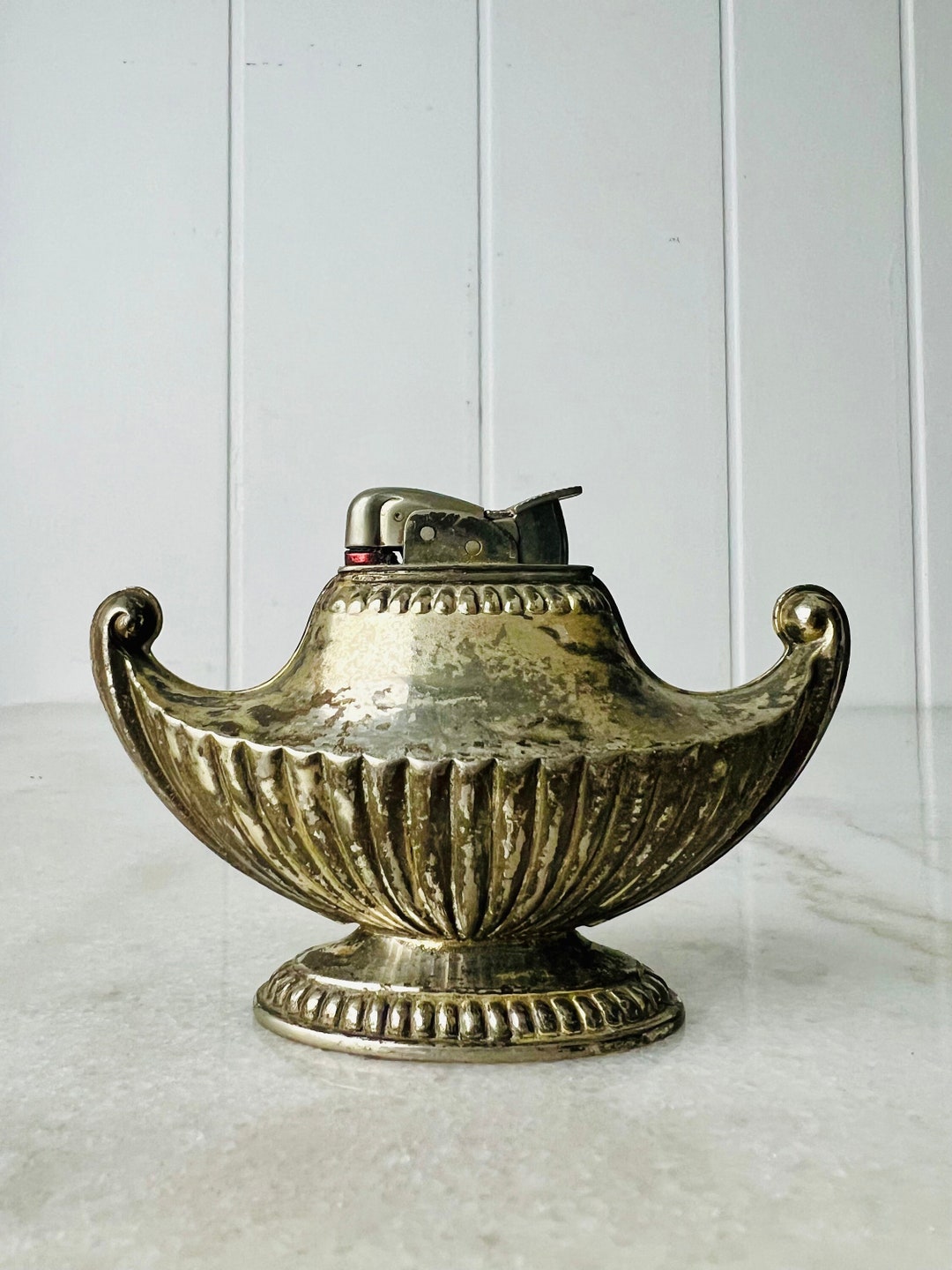 Antique Evans Fuel Aladdin Genie Bottle Tabletop Wick Lighter ...