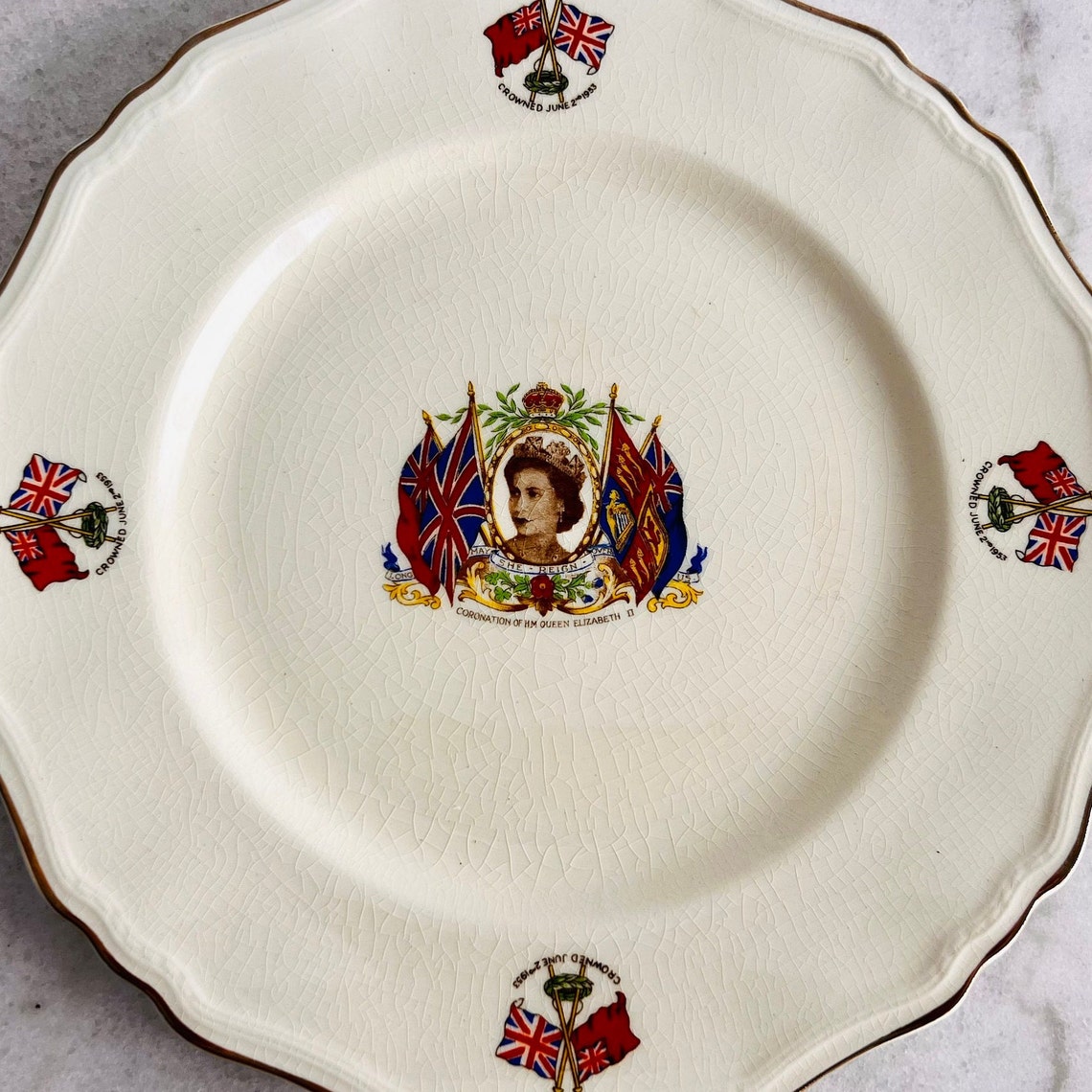 Vintage Queen Elizabeth II Coronation Plate, Alfred Meakin, 1953 ...