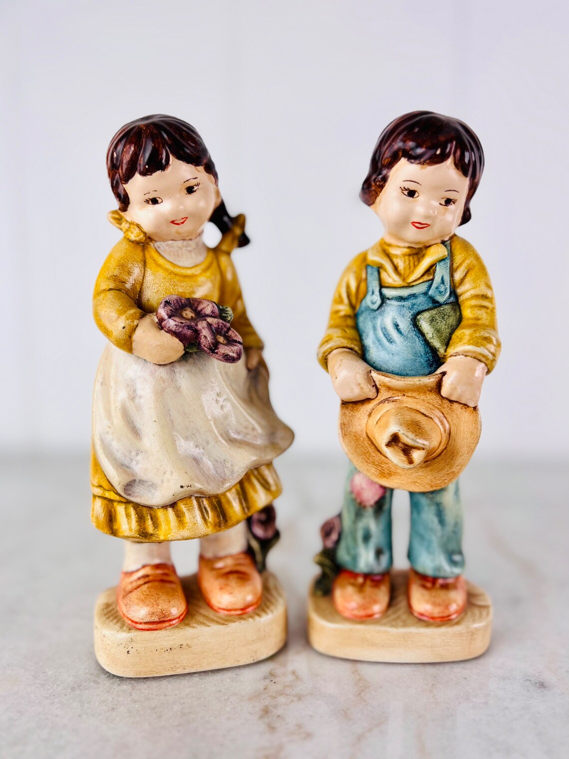 Vintage 1972 Ceramichrome Farm Kid Figurine Set, Country Boy W Cowboy ...