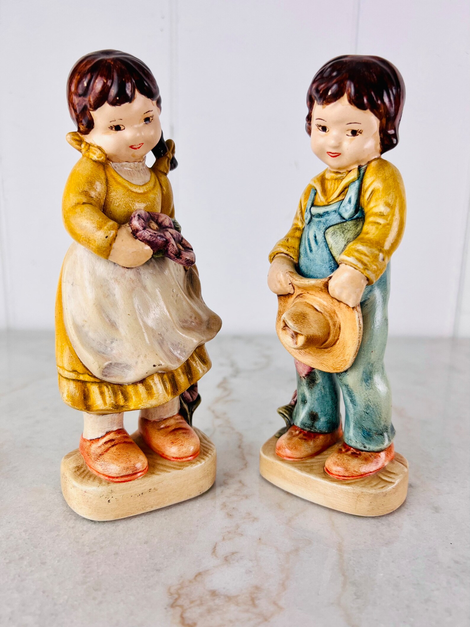 Vintage 1972 Ceramichrome Farm Kid Figurine Set, Country Boy W Cowboy ...