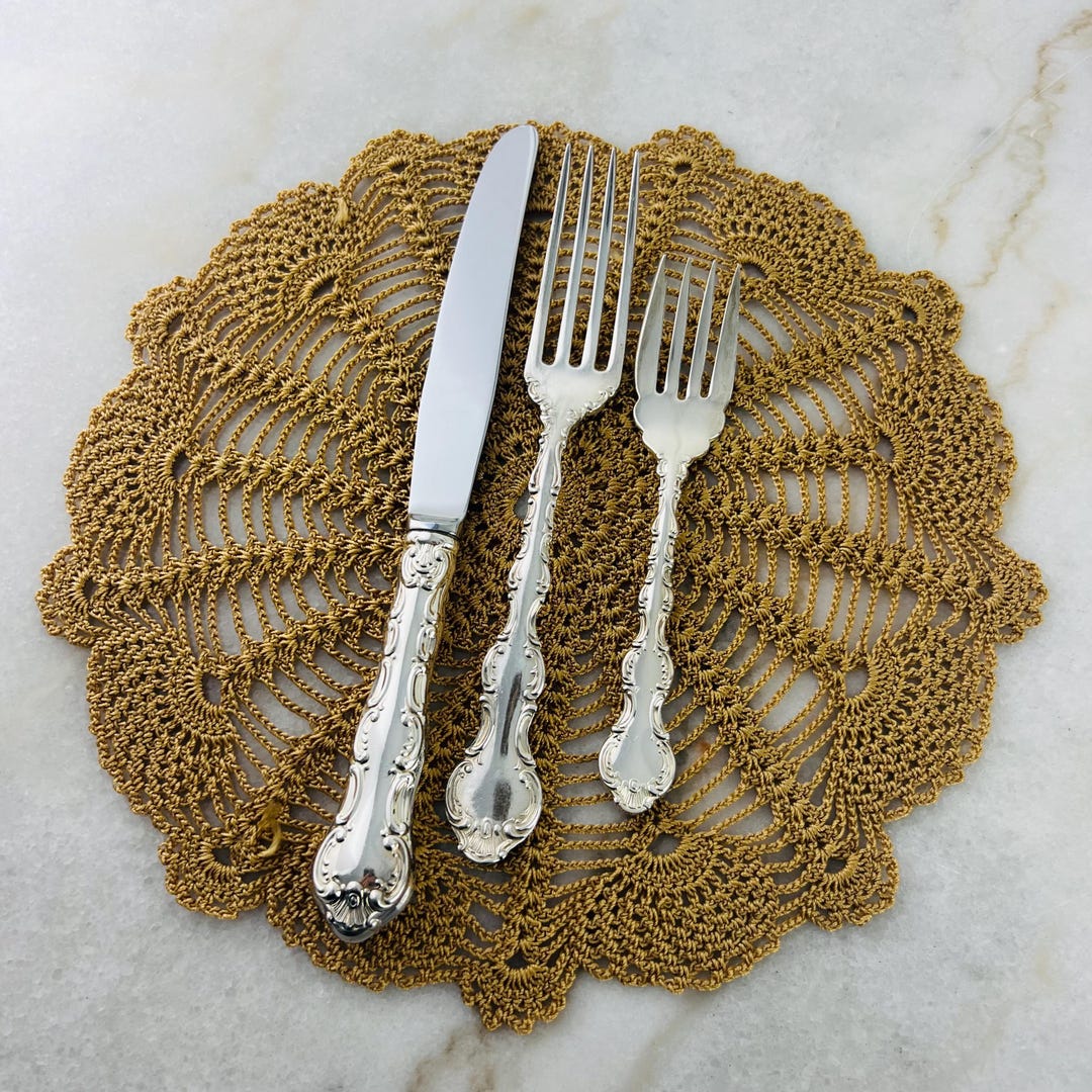 Vintage Birks Silver Plate Flatware, 12 Piece Set, Louis De France ...