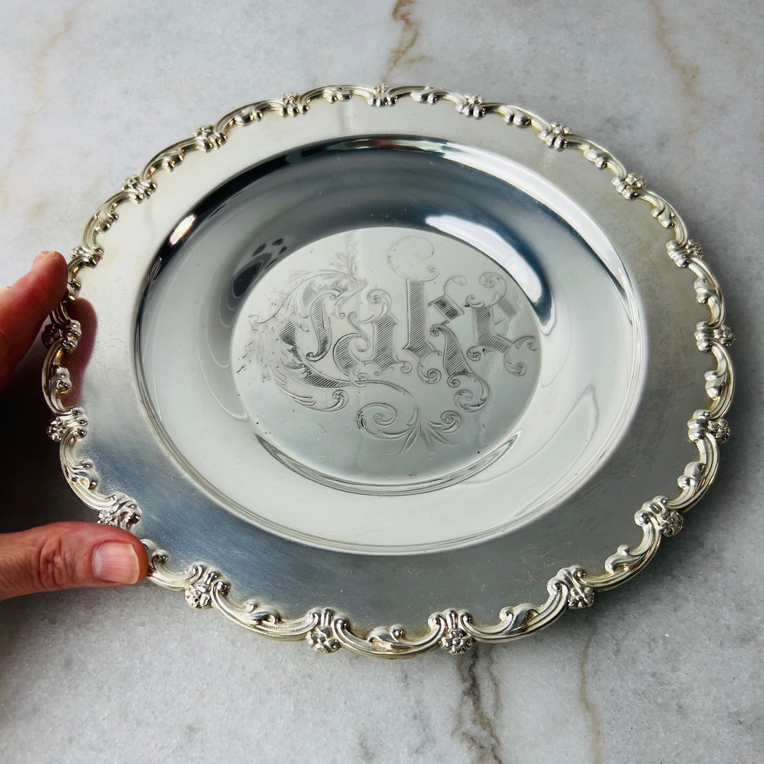 Vintage 1960s Forbes Plate Cake Tray, Etched "cake", Round, Silver ...