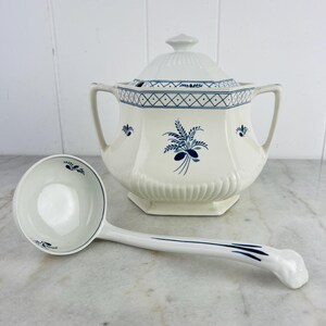 Vintage Adams Victoriana Ladle, English Ironstone, Blue Floral - Etsy