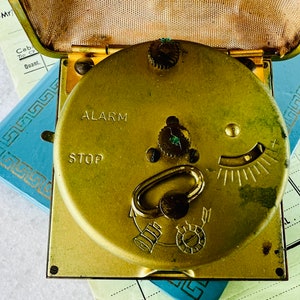 Vintage Elg-art Travel Alarm Clock, Jeweled, Wind up Made in West ...