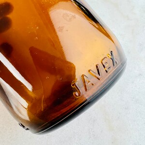 Vintage 1940s Javex Bottle, Amber Brown Glass Bottle by Dominion Glass ...