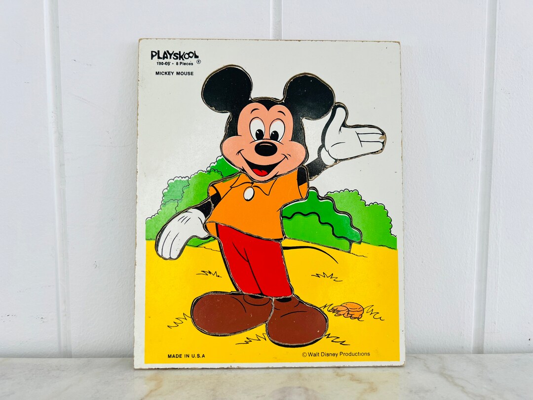 Vintage Mickey Mouse Playskool Wood Jigsaw Puzzle, Walt Disney ...