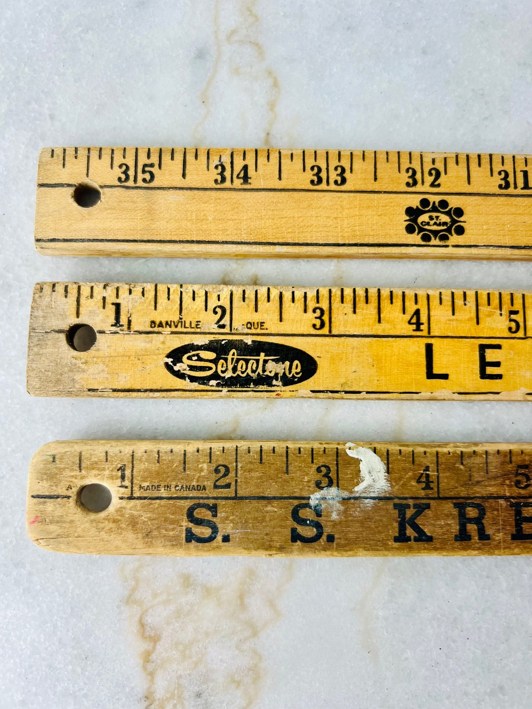 Vintage Yard Stick, Wood, Various Styles, S.S. Kresge, St Clair ...