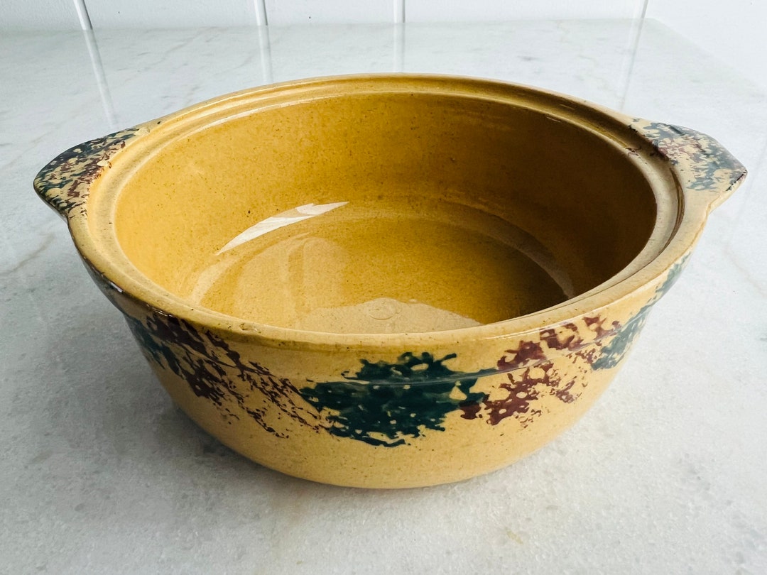 Medalta Yellow Ware Casserole Dish, Spongeware Kitchenware, Redcliff ...