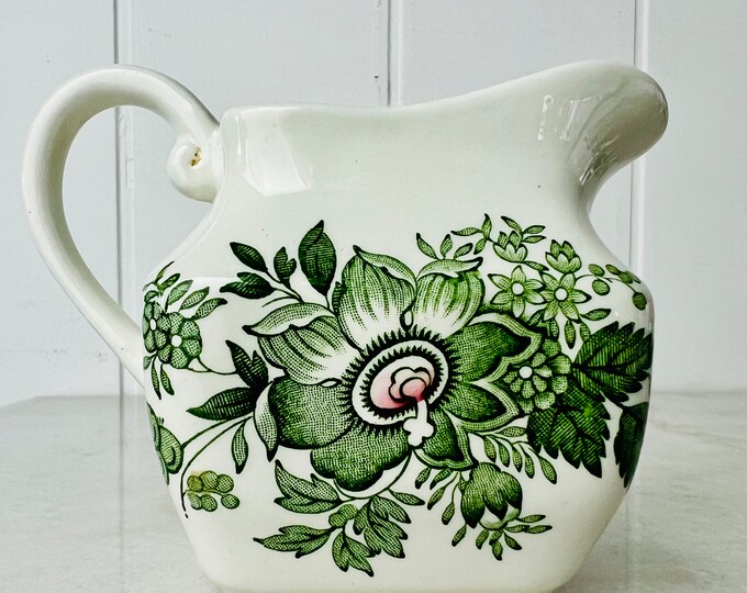 Vintage 1960s Enoch Wedgwood Kent Creamer, Green Florals, Hand ...