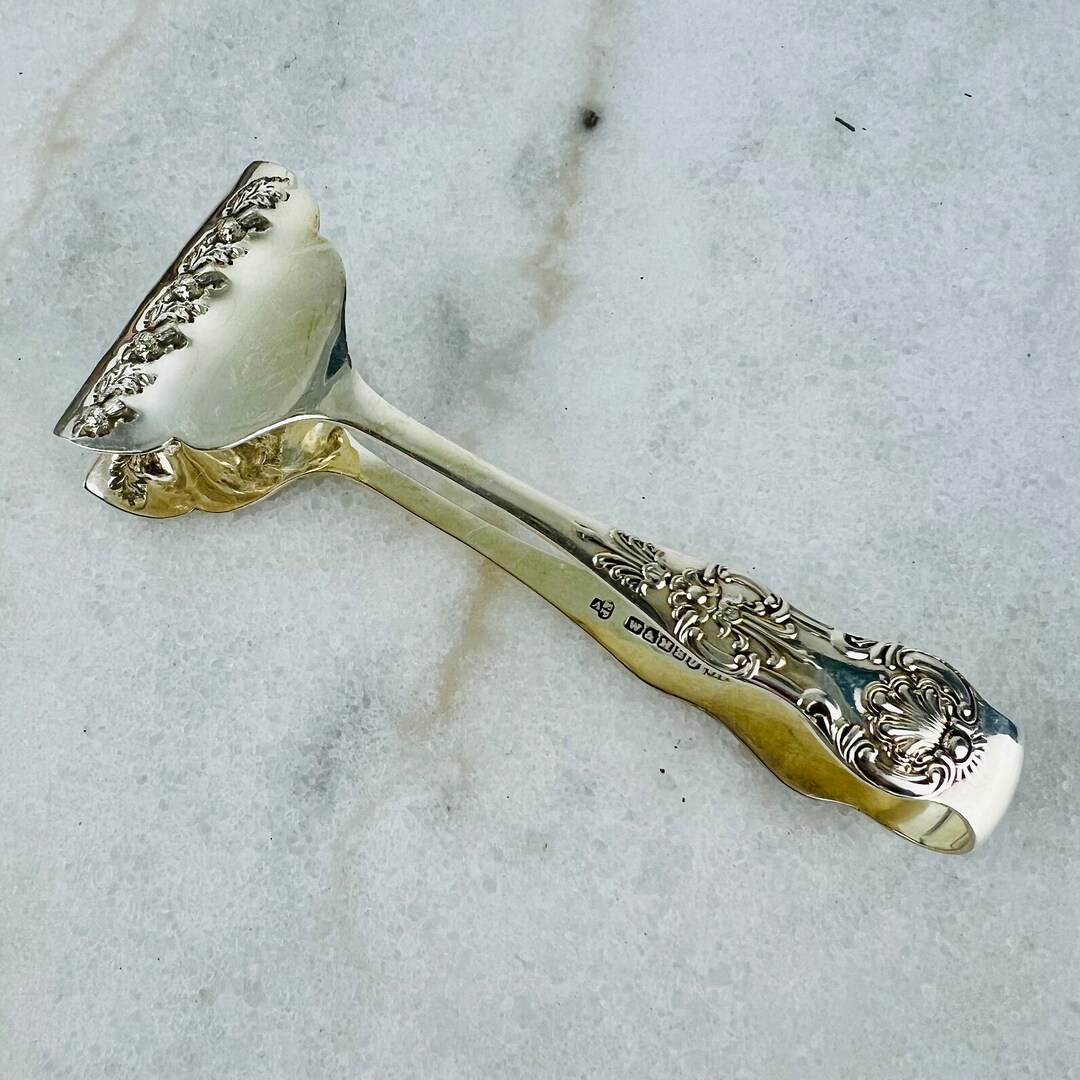 Antique 1890s Walker and Hall Silver Queen's Pattern Asparagus or ...