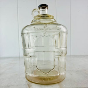Vintage 1940s Dominion Glass Finger Jug, Barrel Design Gallon With Lid ...