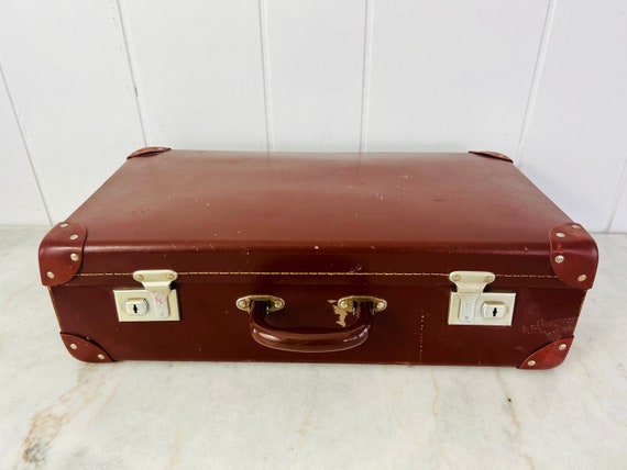 Vintage Brown Leatherette Cheney Cardboard Suitcase, … - Gem