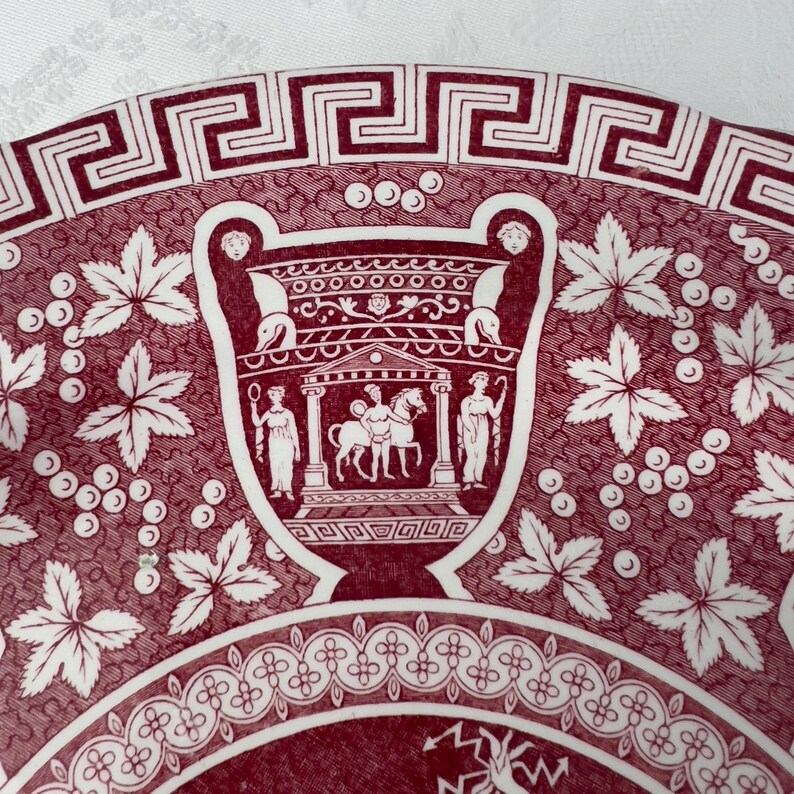 Antique Wall Plate: Copeland Spode Greek Red Plate, Neoclassical With ...
