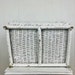Vintage Wicker Magazine Rack Holder, Handled, White Wash, Diamond, for ...