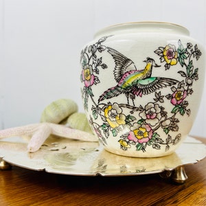Antique Ginger Jar, Crown Devon Fielding for Fortnum and Mason, "bird ...