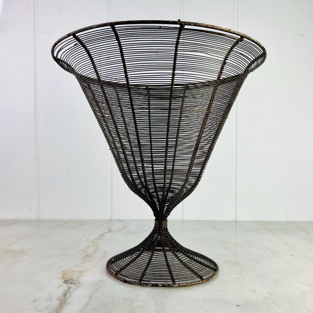 Rare French Victorian Wire Frame Urn Planter, Rusty Patina, Great for ...