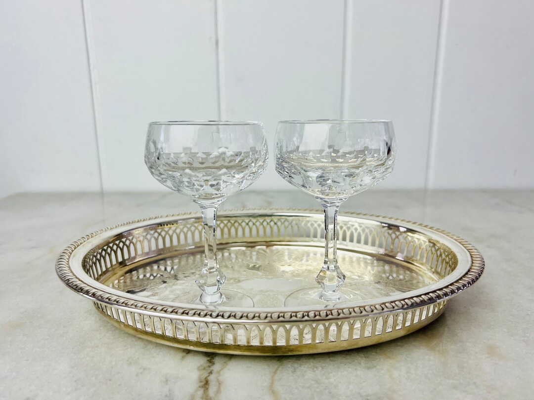 Vintage Birks Serving Tray, Primrose Plate, Oval Footed, Gallery Rim ...