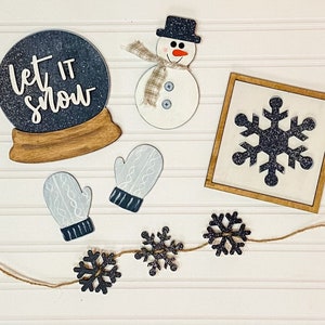 Let It Snow Winter Tiered Tray Decor Decorative Tray - Etsy