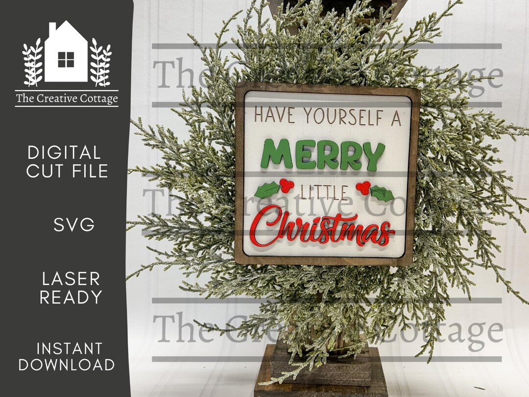 Merry Little Christmas Candlestick Sign SVG | Classic Christmas ...