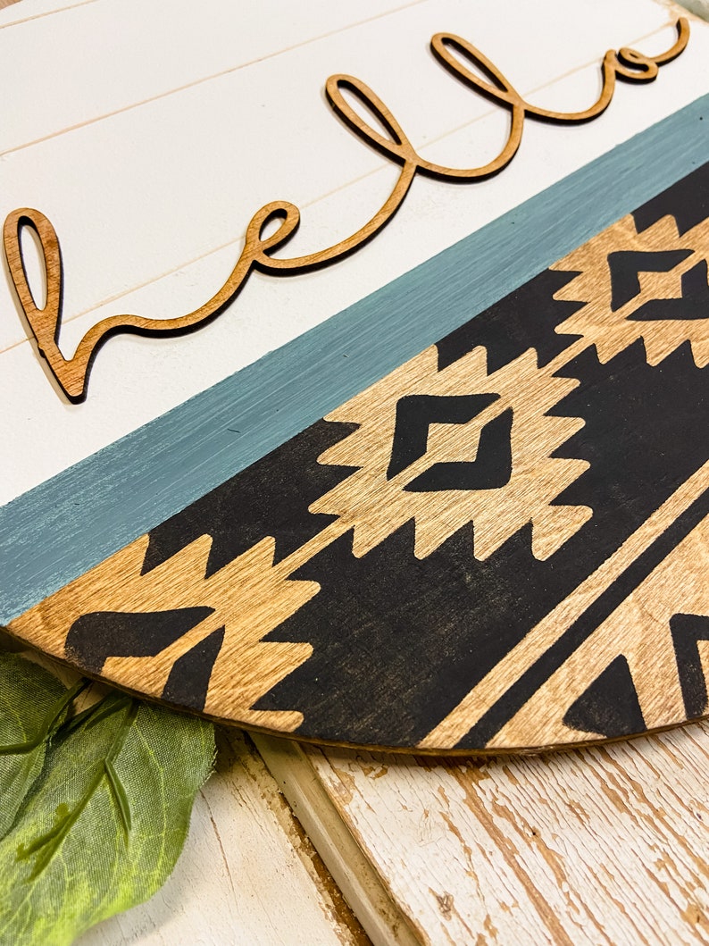 Aztec Western Hello Door Hanger Door Decor Boho Chic - Etsy