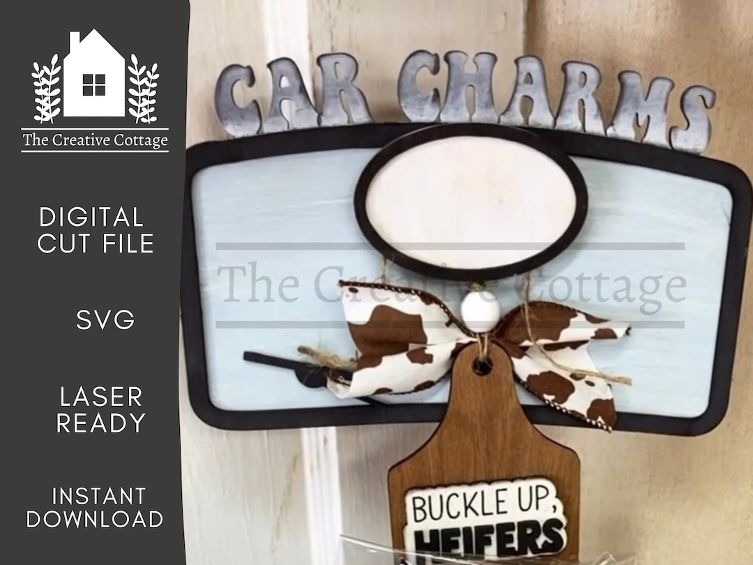 Car Charm Rearview Mirror Display | SVG | Shop Display - Etsy