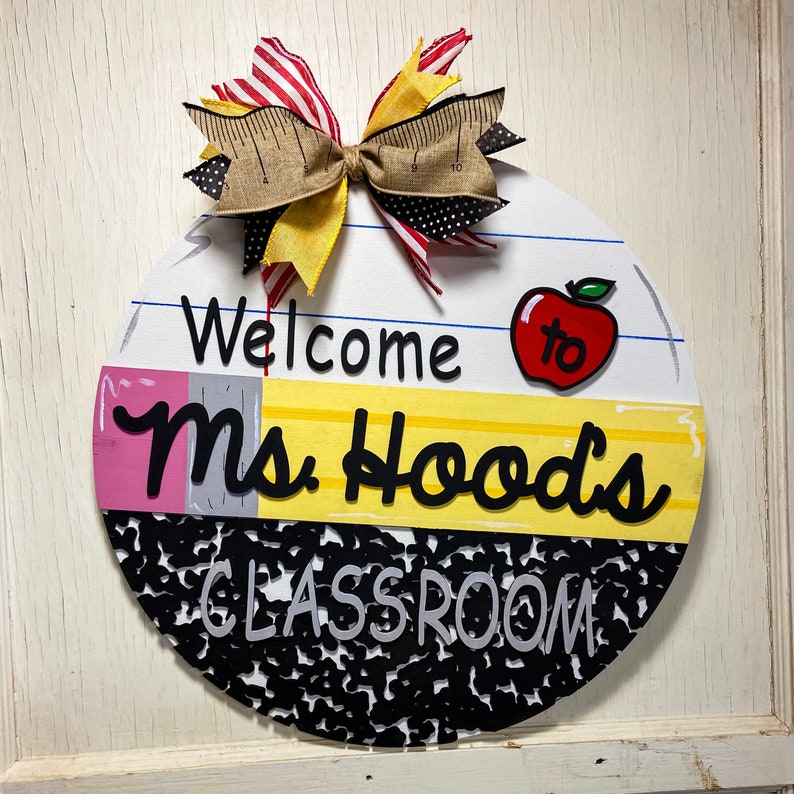CUSTOM Teacher Classroom Door Hanger Teacher Gift Teacher - Etsy