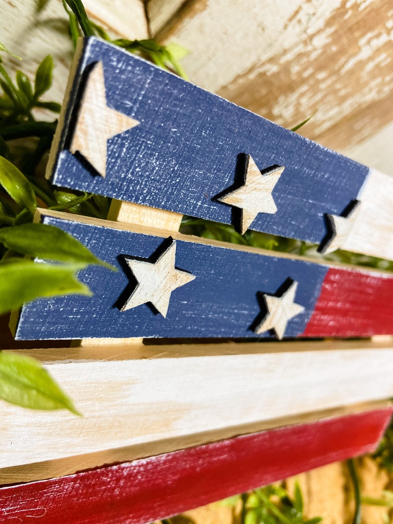 Mini American Flag Pallet Tiered Tray Decor - Etsy