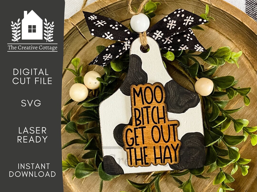 Moo Car Charm | Get Out the Way | Cow Hide |western |SVG - Etsy