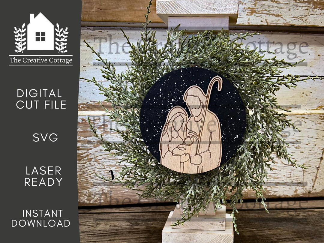 Baby Jesus Mary and Joseph SVG | Christmas Candlestick Sign - Etsy