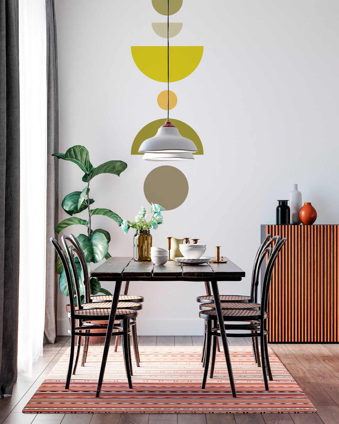 Boho Colorblock Wall Decal, Set 4 Geometric Shapes, Geometric Wall ...