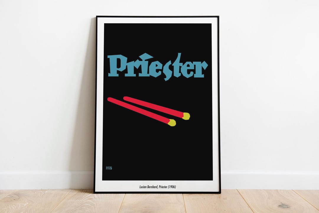 PRIEST Print by Lucian Bernhard, Wall Art, Original Poster, Art History ...