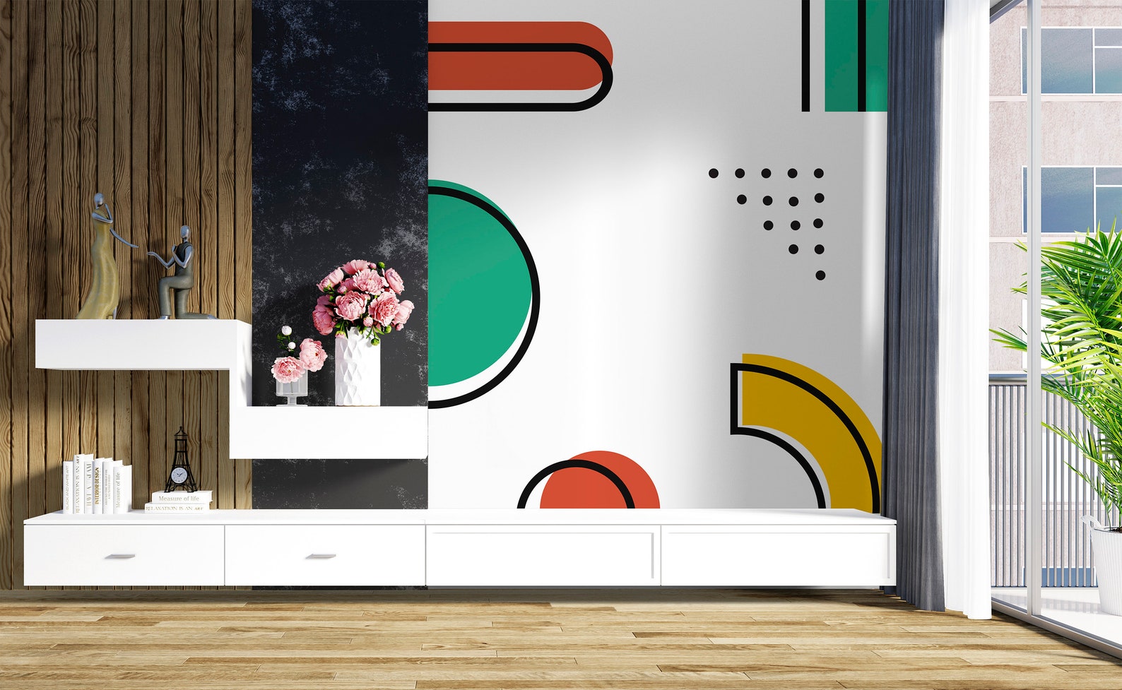 Memphis Milano Wall Decal, Geometric Wall Sticker, 80's Design, Memphis ...