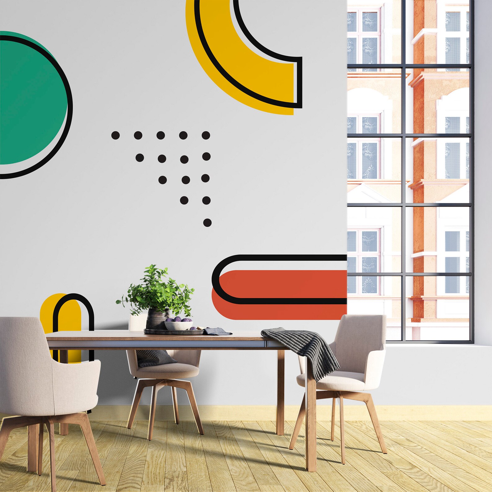 Memphis Milano Wall Decal, Geometric Wall Sticker, 80's Design, Memphis ...