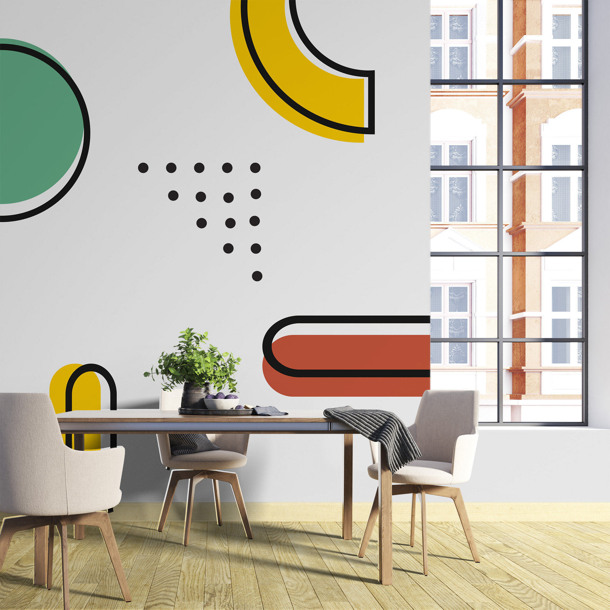 Memphis Milano Wall Decal, Geometric Wall Sticker, 80's Design, Memphis ...