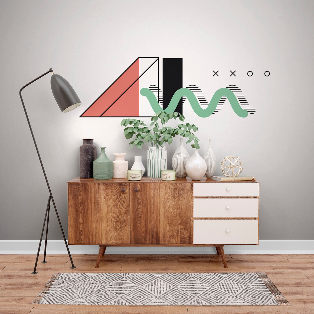 Memphis Milano Wall Decal, Geometric Wall Sticker, 80's Design, Memphis ...