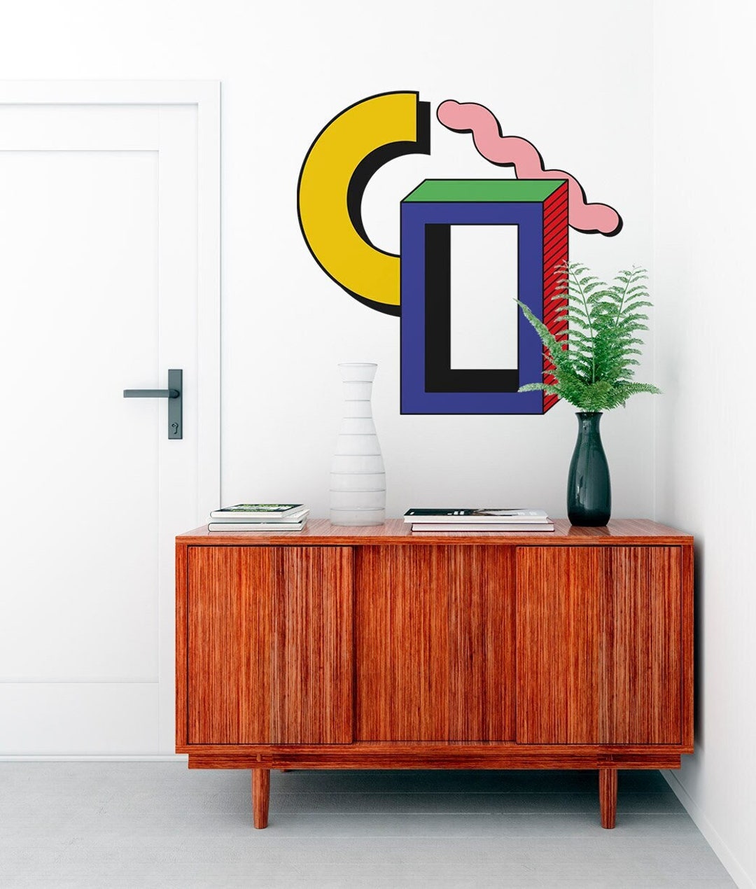 Memphis Milano Wall Decal, Geometric Wall Sticker, 80's Design, Memphis ...