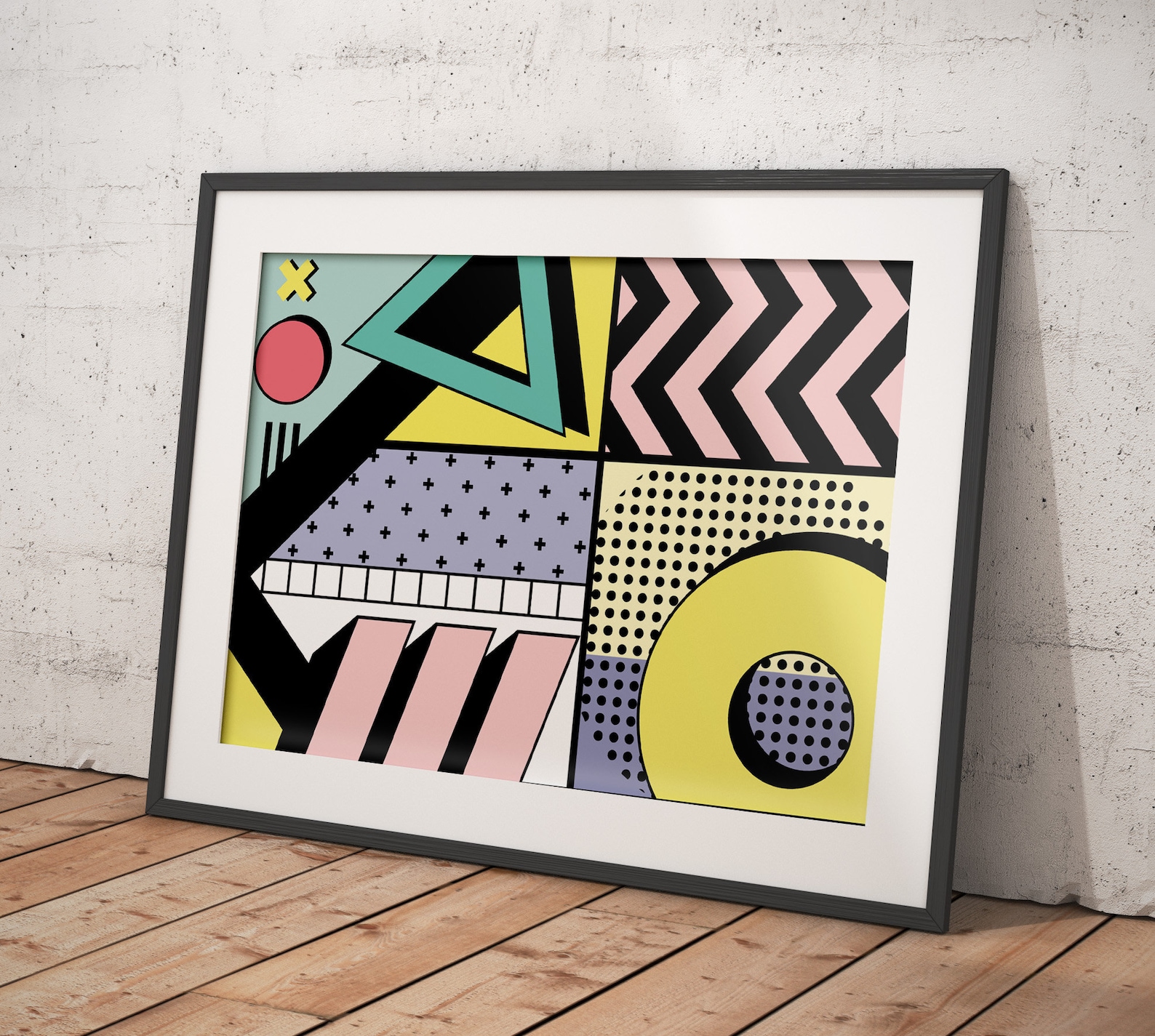 MEMPHIS Milano Geometric Art, Geometric Print, 80's Style Art, 80's ...