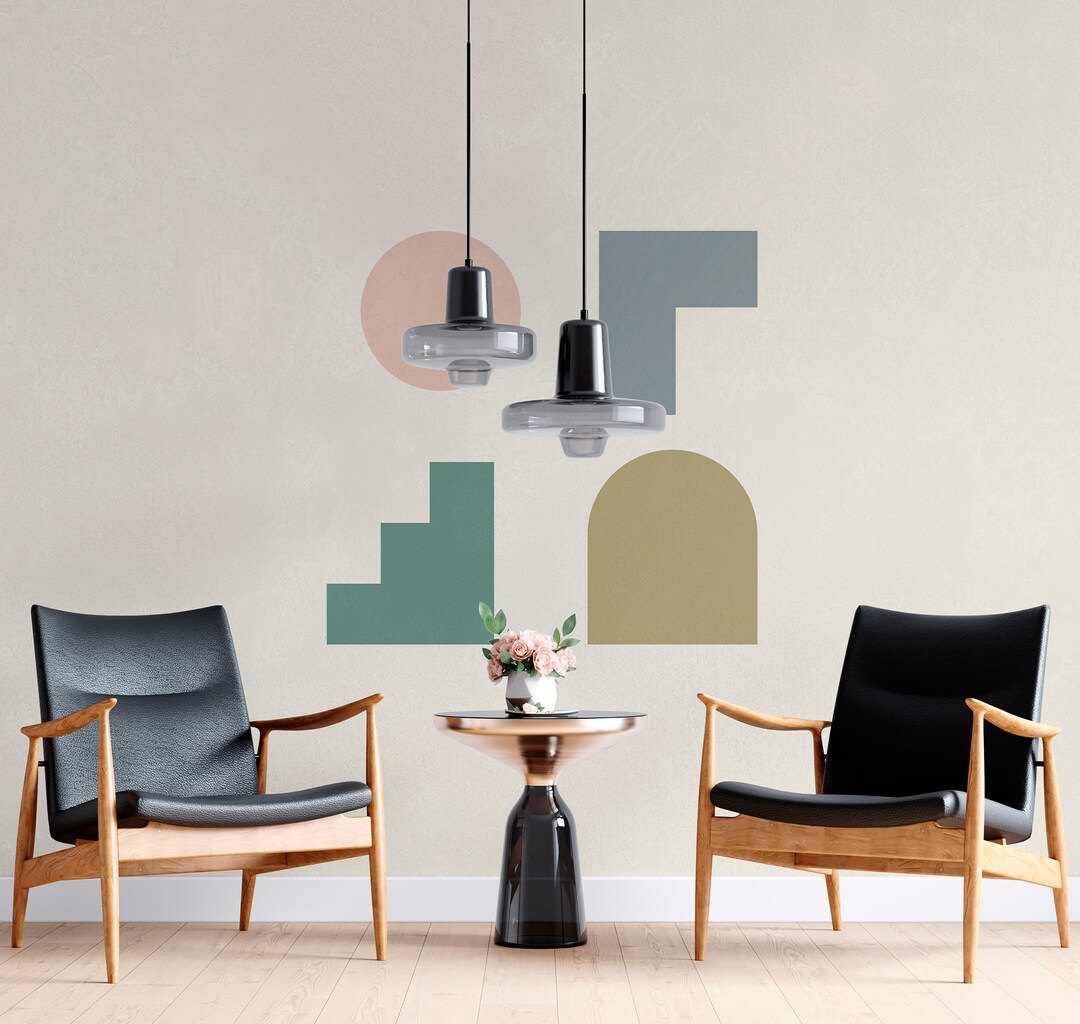 Boho Colorblock Wall Decal, Set 4 Geometric Shapes, Geometric Wall ...