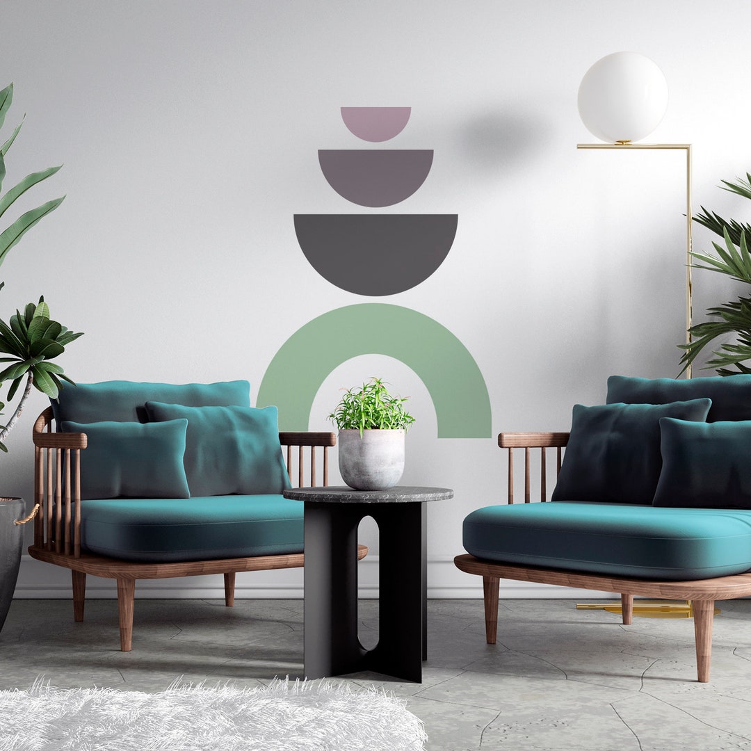 Boho Colorblock Wall Decal, Set 4 Geometric Shapes, Geometric Wall ...