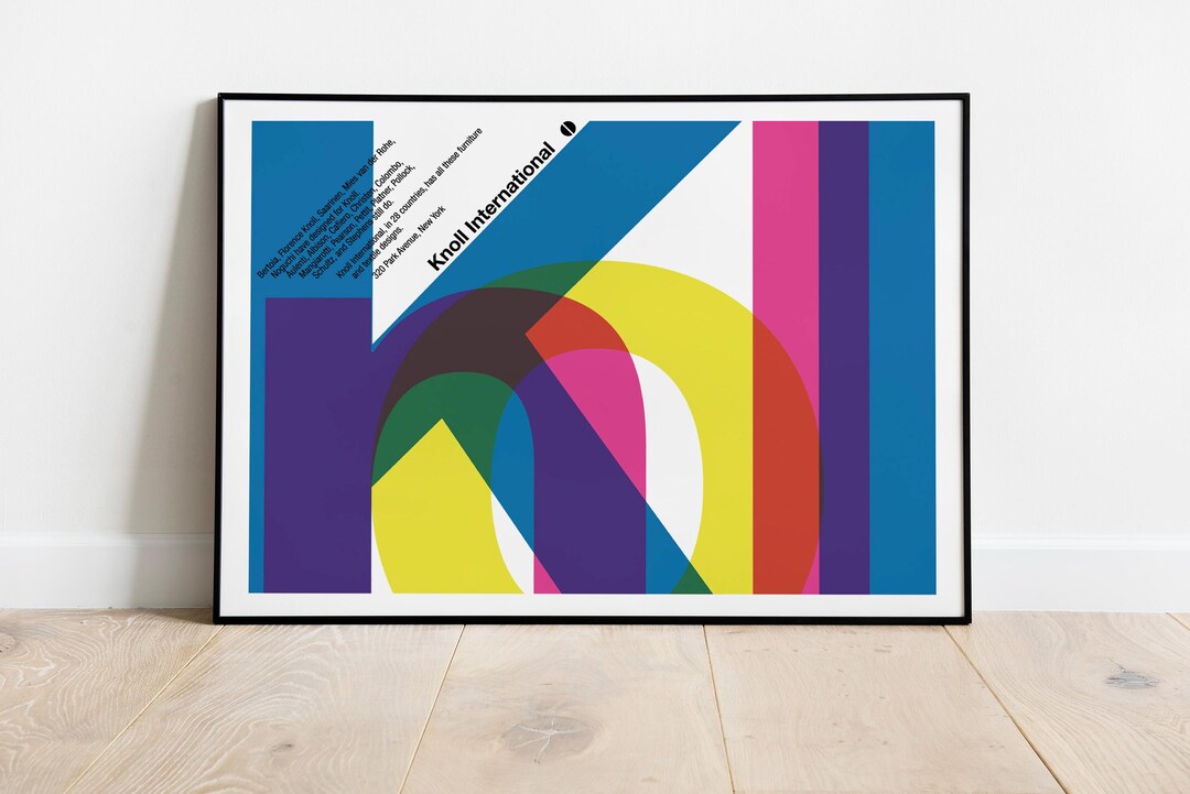 KNOLL Textile Print by Massimo Vignelli, Wall Art, Original Poster, Art ...