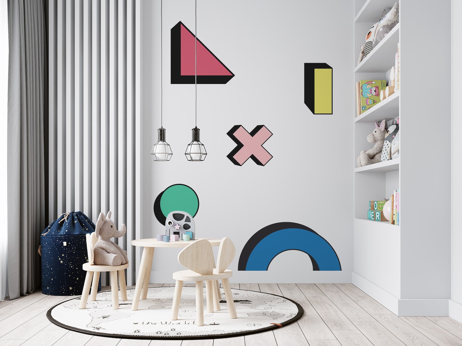 Memphis Milano Wall Decal, Geometric Wall Sticker, 80's Design, Memphis ...