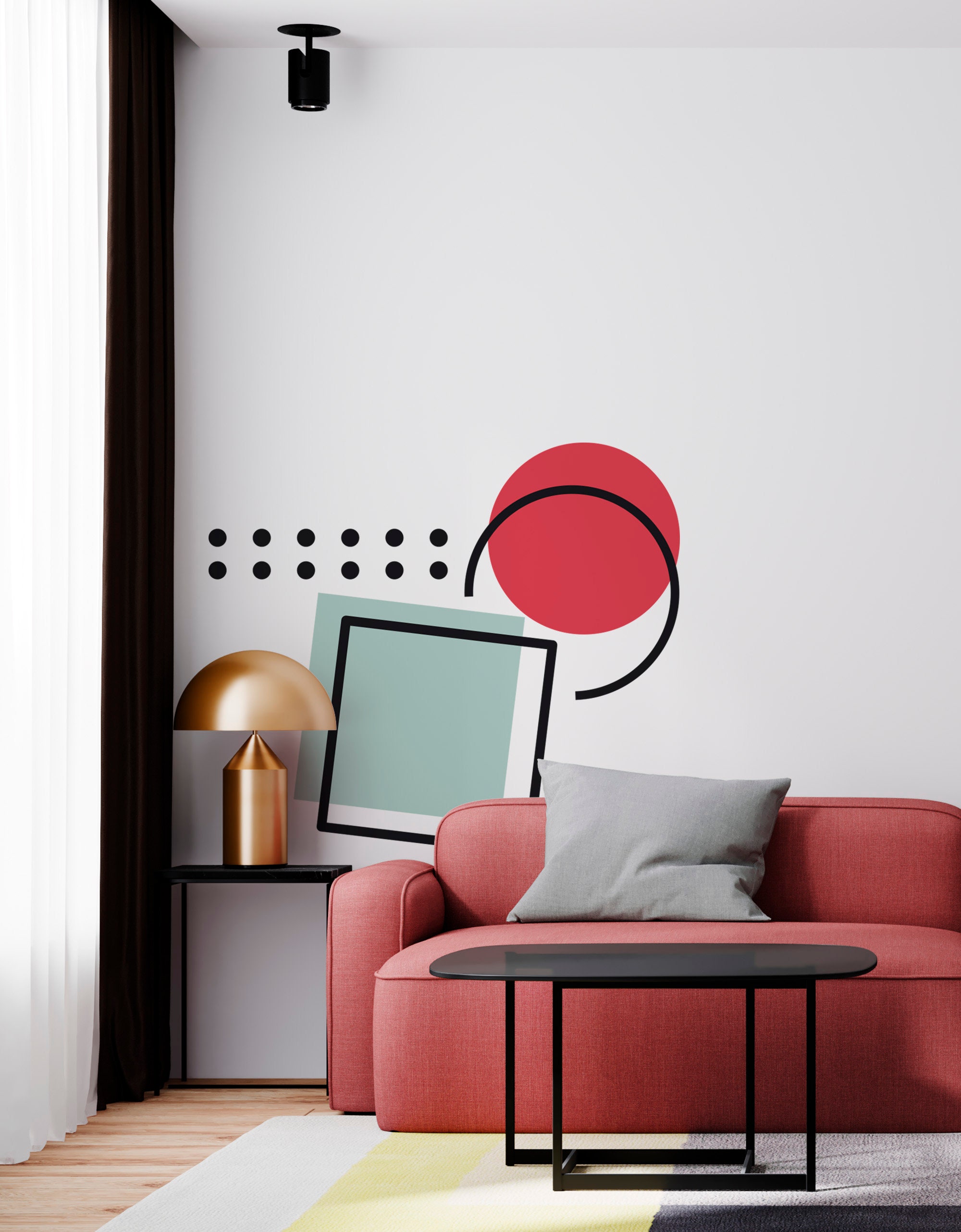 Memphis Milano Wall Decal, Geometric Wall Sticker, 80's Design, Memphis ...