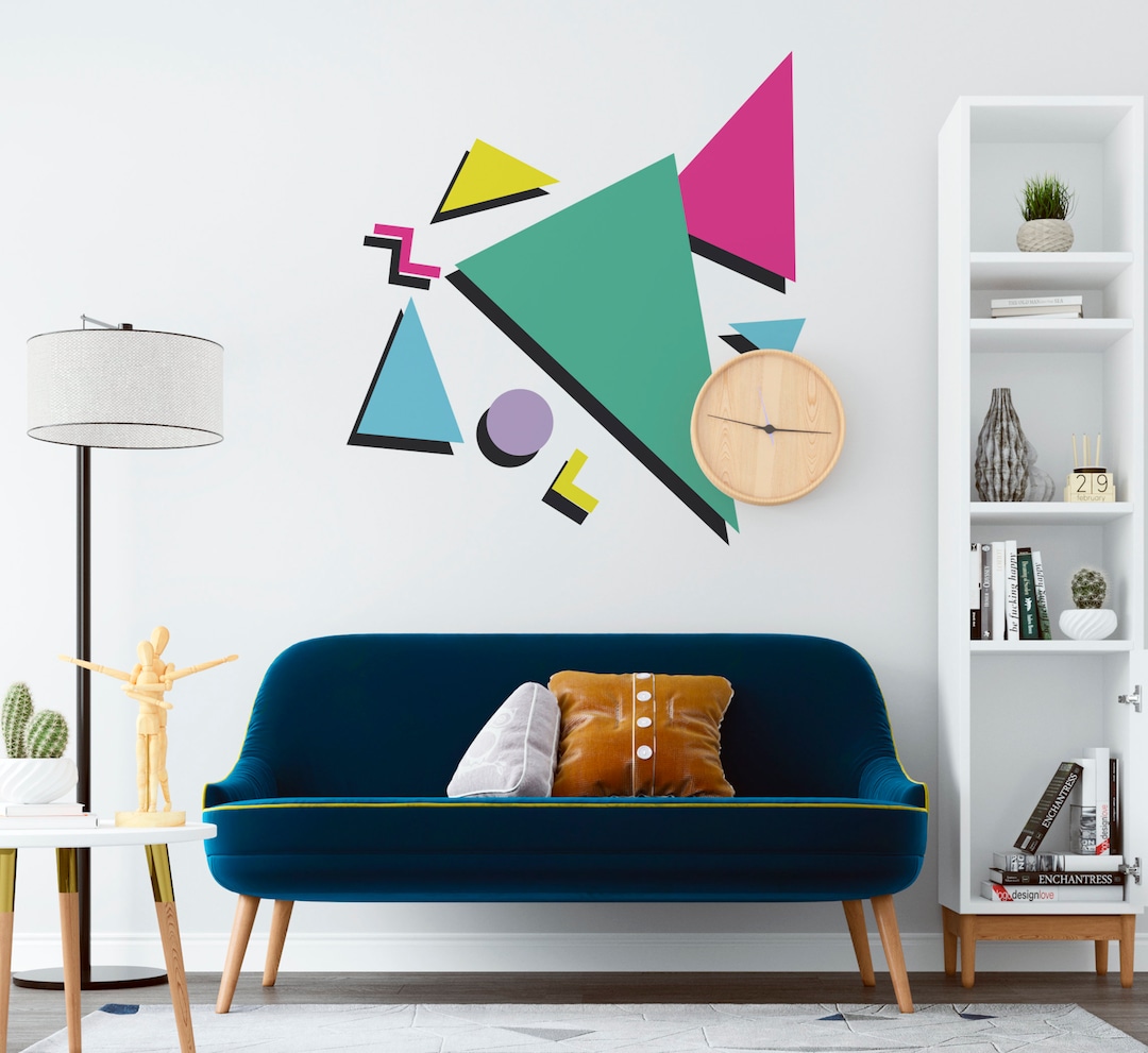 Memphis Milano Wall Decal, Geometric Wall Sticker, 80's Design, Memphis ...
