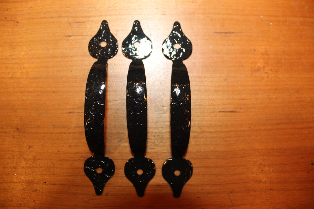 5 Black Hammered Colonial Spade Drawer Pulls Handles H-33 - Etsy
