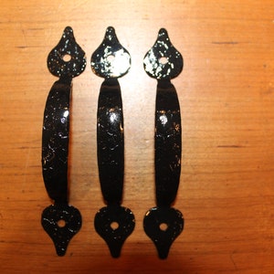 5 Black Hammered Colonial Spade Drawer Pulls Handles H-33 - Etsy
